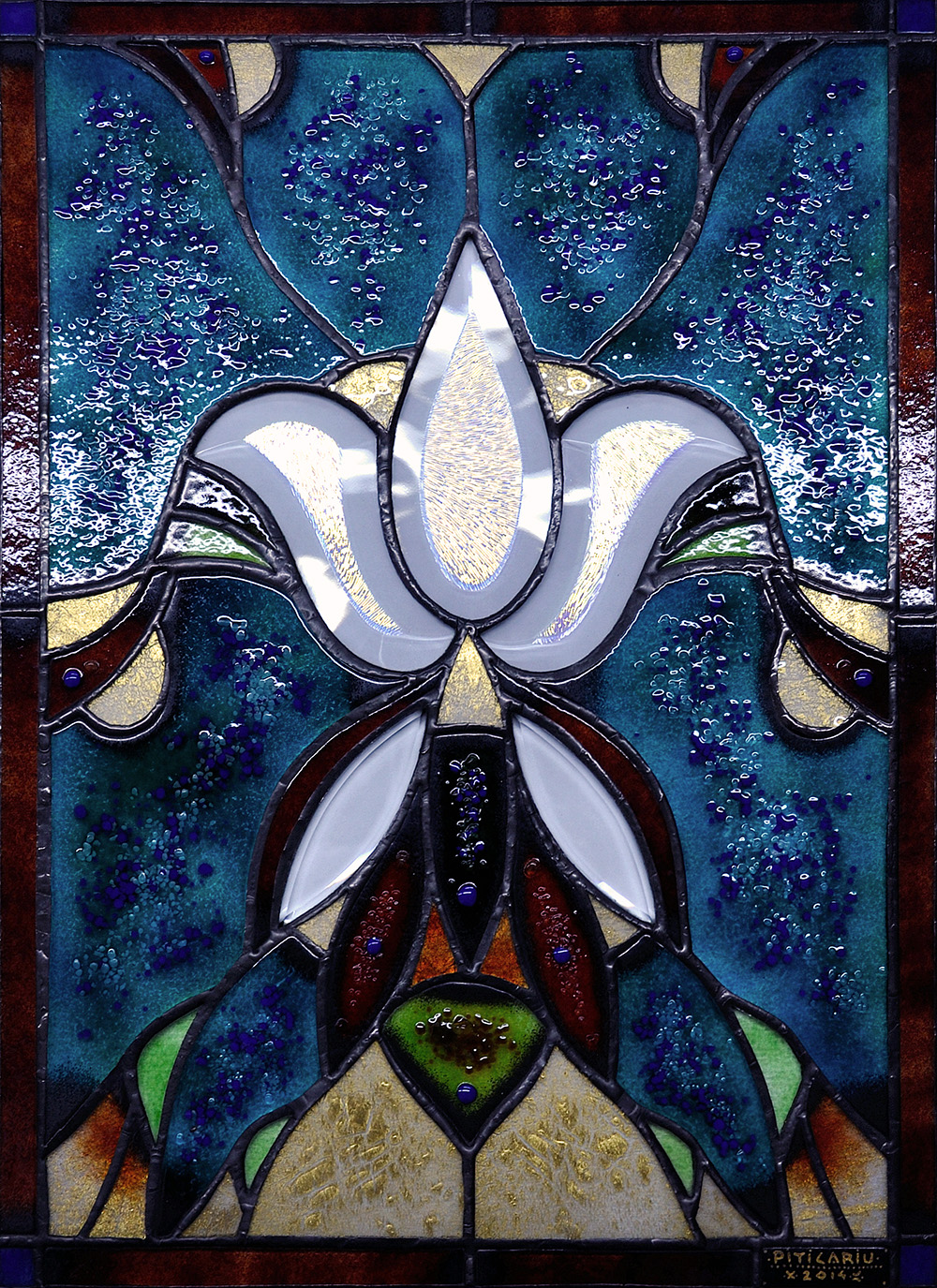 Vitralii si Mozaic Stained glass with gold and crystals - Vitralii si ...